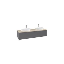 Villeroy & Boch V&B Waschtischunterschrank ohne Frontstruktur Antao 160x50cm, HL, WBP botti., Anthrac. m Lac ; Villeroy & Boch (K39053GK)