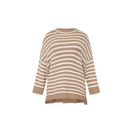 Fransa Curve Pullover Damen Gr&ouml;&szlig;e L sand / wei&szlig;