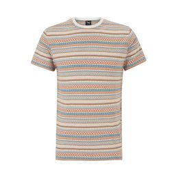 Iriedaily T-Shirt 'Chop Chop' Herren Gr&ouml;&szlig;e XL camel / petrol / dunkelorange / offwhite