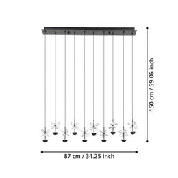 EGLO Stars Of Light LED-Pendel Pianopoli, schwarz, L. 87 cm