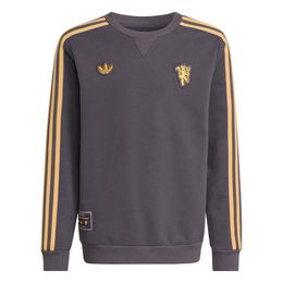 adidas originals Sweatshirt 'Manchester United Terrace Icons' Jungen Gr&ouml;&szlig;e 164 goldgelb / helllila / schwarz