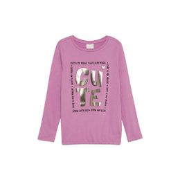 s.Oliver Shirt Mädchen Größe 128/134 eosin / schwarz / silber