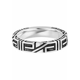 CAI Ca&iuml; Ring 'Black Meander' male Black, Silver size 60