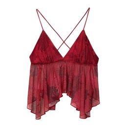 Pull&Bear Pull&Bear Top Damen Gr&ouml;&szlig;e XS rot / rubinrot / schwarz