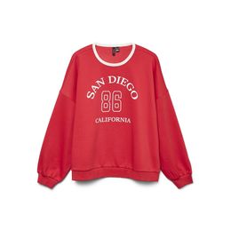 V&eacute;ro Moda VERO MODA Sweatshirt Damen Gr&ouml;&szlig;e M rot / wei&szlig;