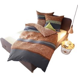 Bierbaum unisex Bettw&auml;sche terra-gestreift Gr&ouml;&szlig;e 80x80/155x200 cm