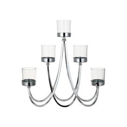 Goebel Kerzenhalter " Kerzenleuchter silber mit Klarglas " in Silber | Gr.: onesize