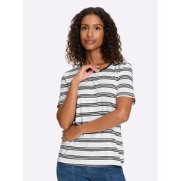 Heine Shirt in schwarz-ecru-gestreift | Gr.: 42