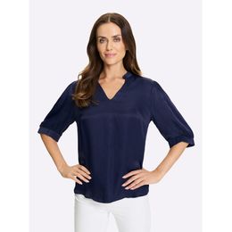 Heine Kurzarm-Bluse in marine | Gr.: 40