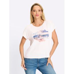 Heine Shirt in wei&szlig;-rauchblau | Gr.: 40