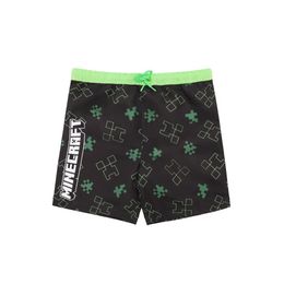 Minecraft Badehose mit elastischem Bund und Schn&uuml;rung in schwarz | Gr.: 158