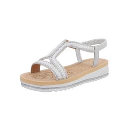Ital-Design Sandale & Sandalette in Silber | Gr.: 36