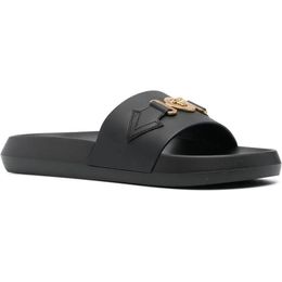 Versace Slipper & Pantoletten - Sandals Black - Gr. 40 (EU) - in Schwarz - f&uuml;r Damen