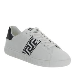 Versace Low-Top Sneaker - 'Greca' Embroidered Sneakers &ndash; White - Gr. 45 (EU) - in Wei&szlig; - f&uuml;r Damen