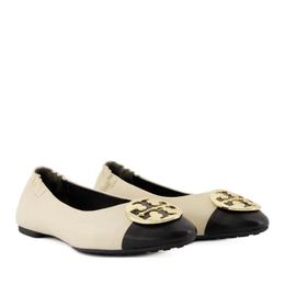Tory Burch Claire Cap-Toe Ballerinas - Leather - Cream - Gr. 37 (EU) - in Beige