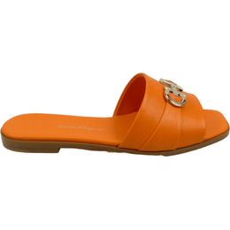 Salvatore Ferragamo Slipper & Pantoletten - CIABATTA ORIA ARANCIONE - Gr. US_7 - in Orange - f&uuml;r Damen