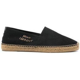 SAINT LAURENT Low-Top Sneaker - Embroidered Logo Espadrilles - Gr. 41 (EU) - in Schwarz - f&uuml;r Damen