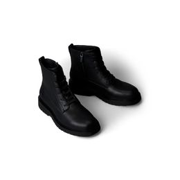 Schnürboots Calvin Klein Jeans "COMBAT ESS LACE UP ZIP BOOT LTH", Herren, Gr. 43, schwarz, Leder, unifarben, Schuhe, Schnürstiefelette, Casual-Boots mit Reißverschluss