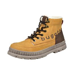 Bugatti Herren Winterboots, Gr. 41beige, Lederimitat, Schuhe, Plateauboots, Schnürboots mit Plateausohle