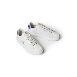 Herren Plateausneaker "3 CUPSOLE PU", Calvin Klein Jeans, Gr. 41weiß, blau, Lederimitat, kontrastfarbene Details, Schuhe, Freizeitschuh, Halbschuh,