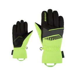 Skihandschuhe Ziener "LAVIVI-Z AS glove junior", Jungen, Gr. 6, gelb (poison gelb), Obermaterial: 100% Polyester; Innenhand: 100% Polyester; Futter: 100% Polyester; Wattierung: 100% Polyester, Handschuhe