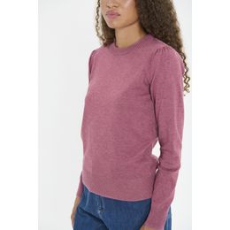 Rundhalspullover Saint Tropez "MilaSZ", Damen, Gr. L, rot (rot violet melange), Strick, Obermaterial: 80% Viskose, 20% Polyacryl, meliert, regular fit normal, Rundhals, Pullover Rundhalspullover