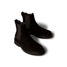 Chelseaboots Calvin Klein Jeans "COMBAT ESS CHELSEA BOOT SU", Herren, Gr. 43, schwarz, Veloursleder, unifarben, Schuhe, Stiefelette, Schlupfboots, Profilsohle, mit Anziehlasche