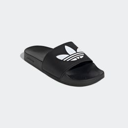 Badesandale adidas originals "LITE ADILETTE", Gr. 42, schwarz-weiß (core schwarz, cloud weiß, core schwarz), Synthetik, clean, Sportlich, Schuhe Schlappen Badelatschen Pantolette