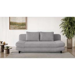 Home Affaire 3-Sitzer »LENNARA Schlafsofa mit Bettkasten, Maße B/T/H: 209/96/86 cm« Sofa mit Wellenunterfederung, hoher Sitzkomfort hellgrau
