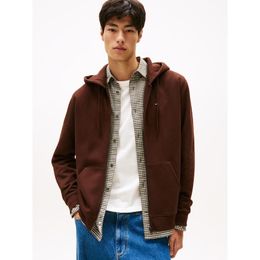 Tommy Jeans Sweatshirt »TJM REG S FLAG ZIP FLEECE THRU« mit bestickten Markenlogo auf Brusthöhe Rich Brown XXL XXL Sweatshirt von Tommy Jeans