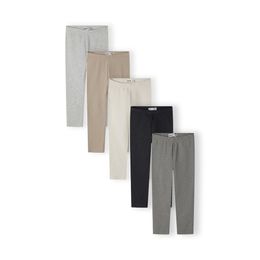 MINOTI Leggings M&auml;dchen Gr&ouml;&szlig;e 110/116 beige / sand / dunkelgrau / graumeliert / schwarz