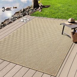 MERINOS Teppich &raquo;Kenzy&laquo; rechteckig 10 mm H&ouml;he robuster In- und Outdoor Teppich im nat&uuml;rlichen Jute-Look, wetterfest beige Polypropylen