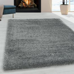 Ayyildiz Teppiche Hochflor-Teppich &raquo;FLUFFY 3500&laquo; rechteckig 50 mm H&ouml;he Langflor, Shaggy, uni, robust, auch in rund erh&auml;ltlich, Wohnzimmer grau Polypropylen (PP)