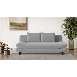 Home Affaire 3-Sitzer »LENNARA Schlafsofa mit Bettkasten, Maße B/T/H: 209/96/86 cm« Sofa mit Wellenunterfederung, hoher Sitzkomfort hellgrau