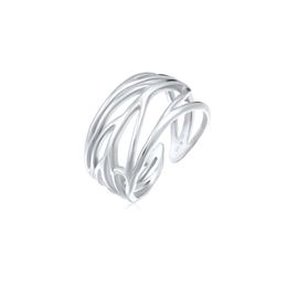 Elli Damen Fingerring &raquo;Ornament und offene Ringschiene 925 Silber&laquo; silber