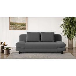 Home Affaire 3-Sitzer »LENNARA Schlafsofa mit Bettkasten, Maße B/T/H: 209/96/86 cm« Sofa mit Wellenunterfederung, hoher Sitzkomfort dunkelgrau