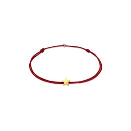 Elli Armband &raquo;Stern Astro Textilband 925 Silber&laquo; Dunkelrot 16 cm Stylisches Textilarmband mit Stern f&uuml;r Damen