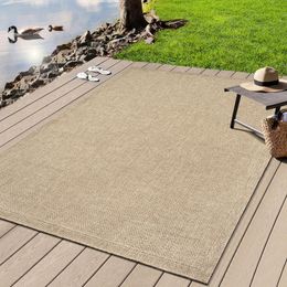 MERINOS Teppich &raquo;Kenzy&laquo; rund 10 mm H&ouml;he robuster In- und Outdoor Teppich im nat&uuml;rlichen Jute-Look, wetterfest beige Polypropylen