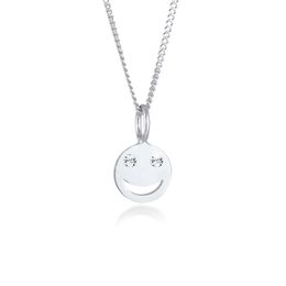 Elli Collierkettchen »mit Smiling Face 925 Silber, mit Kristallen von Swarovski « Silber 45 Coole Smiling Halskette für Frauen