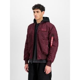 Alpha Industries Bomberjacke »MA-1 ZH Back Print« mit Kapuze dark cherry L L Mit Kapuzen- und Rückenprint