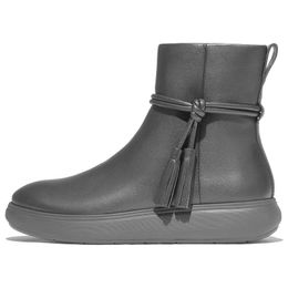 fitflop Plateaustiefelette »iQ-COMFF TASSEL« Boots, Chunky Boot mit Plateausohle schwarz 43 43 Modische Stiefelette mit seitlichen Quasten