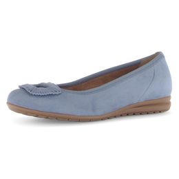 Gabor Ballerina »FLORENZ«, Bequemschuh, Businesschuh, Elastikeinfass, Komfortweite G (=weit) jeansblau 41 41 Ballerina mit aufwendig verarbeiteter...