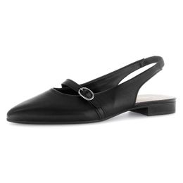 Gabor Slingpumps, Blockabsatz, Abendschuh, Businessschuh, elastisches Fersenriemchen schwarz 41 41 Slingpumps mit verstellbarem Ristriemchen