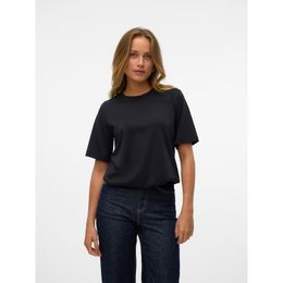 V&eacute;ro Moda VERO MODA Kurzarmshirt &raquo;VMDEMI SS O-NECK TOP JRS&laquo; Black S S Modisches Kurzarmshirt mit pflegeleichtem Jersey-Material