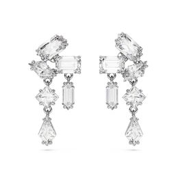 Paar Ohrstecker Swarovski "MESMERA", silber (metallfarben, kristallweiß, kristallweiß), Ohrringe, Damen, Metall, mit Swarovsi Zirkonia (synth.)
