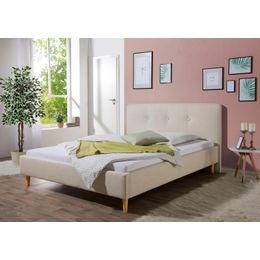 Polsterbett Maintal "Lonepine", beige (creme, beige), B:113cm H:97cm L:208cm, Betten, Polsterbett, Bettseiten zerlegt, ohne Bettkasten