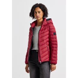 Steppjacke Street One, Damen, Gr. 34, carpet rot, Stoff, Obermaterial: 100% Nylon; Futter: 100% Polyester; Füllung: 100% Polyester, unifarben, normal normal, ohne Ausschnitt, abgesteppt, Jacken, mit Kapuze mit Gummizug