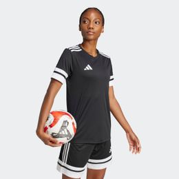 Fußballtrikot adidas Performance "SQUA25 JSY W", Damen, Gr. M, schwarz-weiß (schwarz, weiß), Obermaterial: 100% Polyester, Sportlich, Rundhals, Trikots