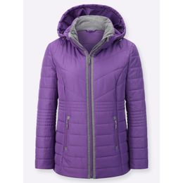 WITT Damen Steppjacke mit Flanell-Details, lila, Gr&ouml;&szlig;e 36