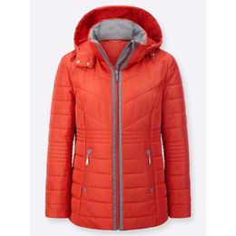 WITT Damen Steppjacke mit Flanell-Details, terra, Gr&ouml;&szlig;e 38